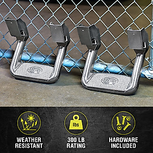 Bully AS-600-2 Polished Aluminum Universal Fit Truck Side Step Set of 4 for Trucks from Chevy (Chevrolet), Ford, Toyota, GMC, Dodge RAM, Jeep