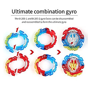 Battling Tops Burst Ultimate Fusion DX B-203 Gyro Toys Set for Kids with B184 L/R Two-Way Launcher (B-203)