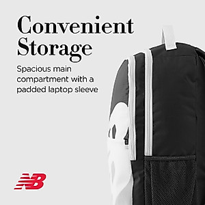 Concept One New Balance Laptop Backpack, Core Perfromance Travel Bag for Men and Women, Black, One Size