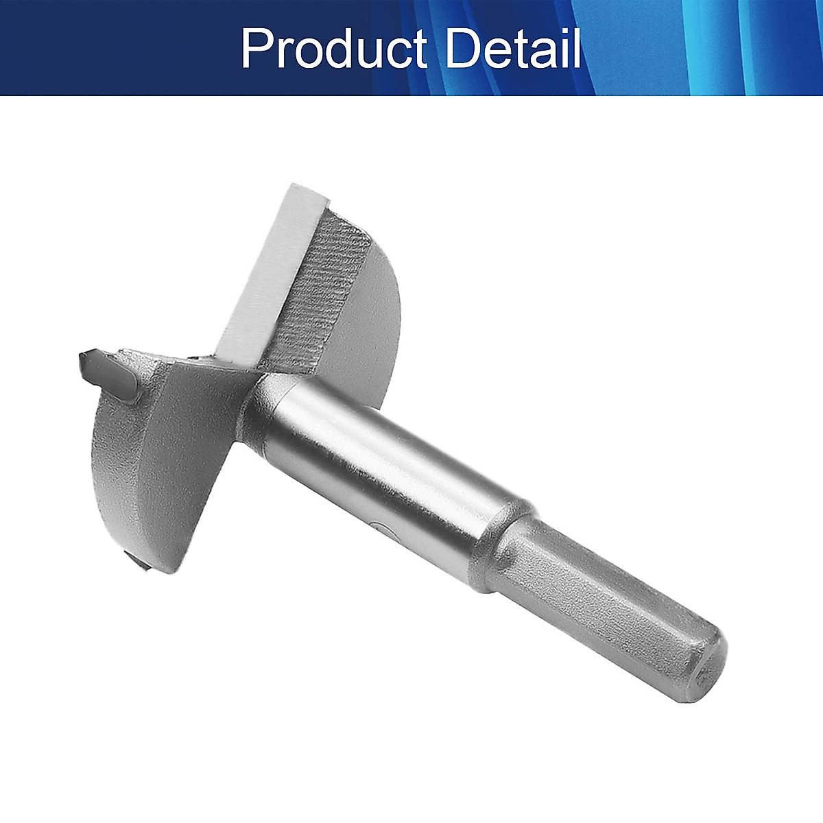 Hegebeck Forstner Drill Bit, 50mm Carbide Woodworking Hole Saw, Wood Drilling Cutter Boring Drill Bits with Hex Handle, for Wood, Plastic, Plywood, Grey