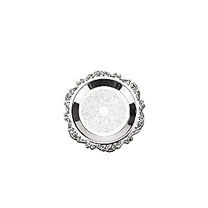 KUMGROT 2pcs Elegant Serving Platter Round Dessert Trays Candy Trays Dish Decorative for Party Wedding Home Decor Silver Serving Trays 11cm/4in and 25cm/1in Diameter