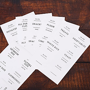 3 Pcs Glass Canisters with Airtight Bamboo Lids and 42 Kitchen Pantry Labels Preprinted - Clear Glass Flour and Sugar Storage Container Set - Large Glass Jars with Wood Lids(100 OZ/54 OZ/27 OZ)