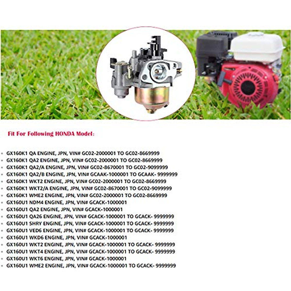 Gx160 Carburetor for Honda GX120 GX160 GX200 5.5HP 6.5 HP Small Engine carb Replaces# 16100-ZH8-W61，include Air Filter Housing with air Filter Assembly - By LEIMO