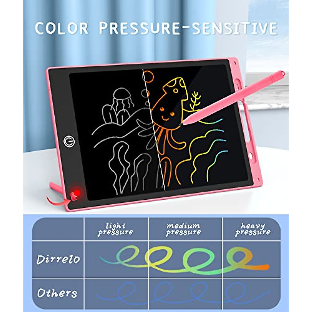 LCD Writing Tablet for Kids, 2Pck Drawing Tablets Toddler Toys Doodle Board 12 inch Writing Pad Drawing Tablet, Boys Girls Gift Trip Travel Essentials Learning Games 3-5 6-8 9-12 Year Old, Blue+Pink