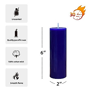 Zest Candle Pillar Candle, 2 by 6-Inch, Blue