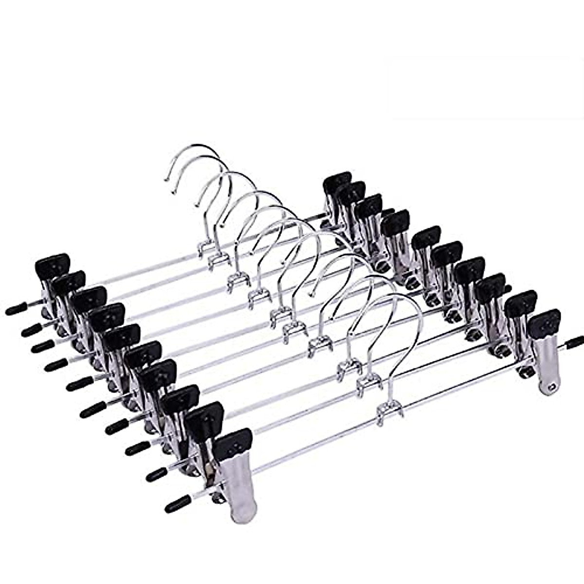 10Pcs Metal Pants Hangers Skirt Hangers with Clips Trouser Clip Hangers Clothes Hangers Rack Non Slip Hanging Hook for Skirts Jeans