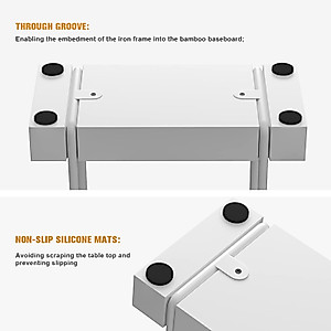 Napkin Holder for Table, Bamboo Iron Standing Napkin Dispenser for Kitchen Dining Table Farmhouse Cocktail Picnic Bar Rustic Wood Holders for Mail Bills Suitable for All Dining Room Decors White