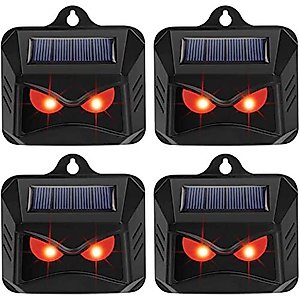 4 Packs Animal Repellent - Solar Predator Control Lights - Fox Deterrents for Gardens - Deer Repellent Devices - Raccoon Repellent - Cat Repellent - Fox Repellent - Motion Sensor Eye Guard
