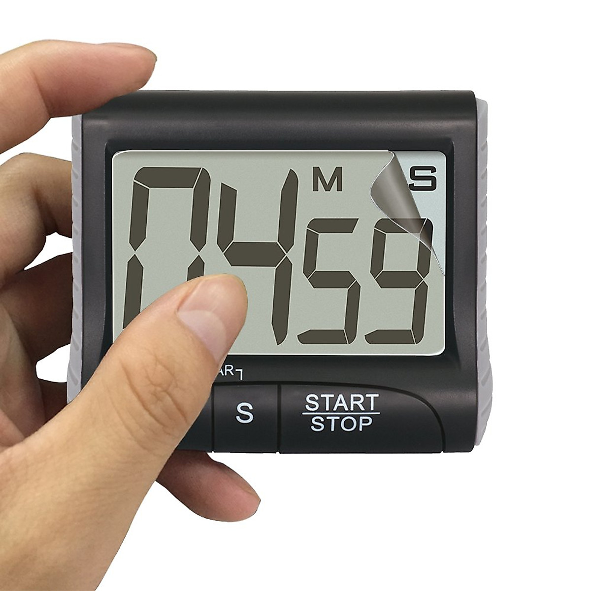 2 Pieces Digital Magnetic Kitchen Timers with Loud Alarm Ring, SENHAI Countdown Large LCD Display Screen Timers with Stand/Clip, Count Up Down 99 Min 59 Sec - Black, Blue