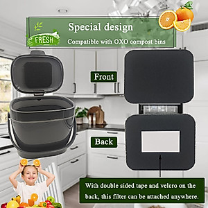 PurifyLogix Universal 6 Pack Odor Filters Activated Carbon Filters Replacement for Most Compost Bin, Compatible with Compost Bin Indoor Kitchen Compost Bucket 0.75/1.75 GAL (Universal)