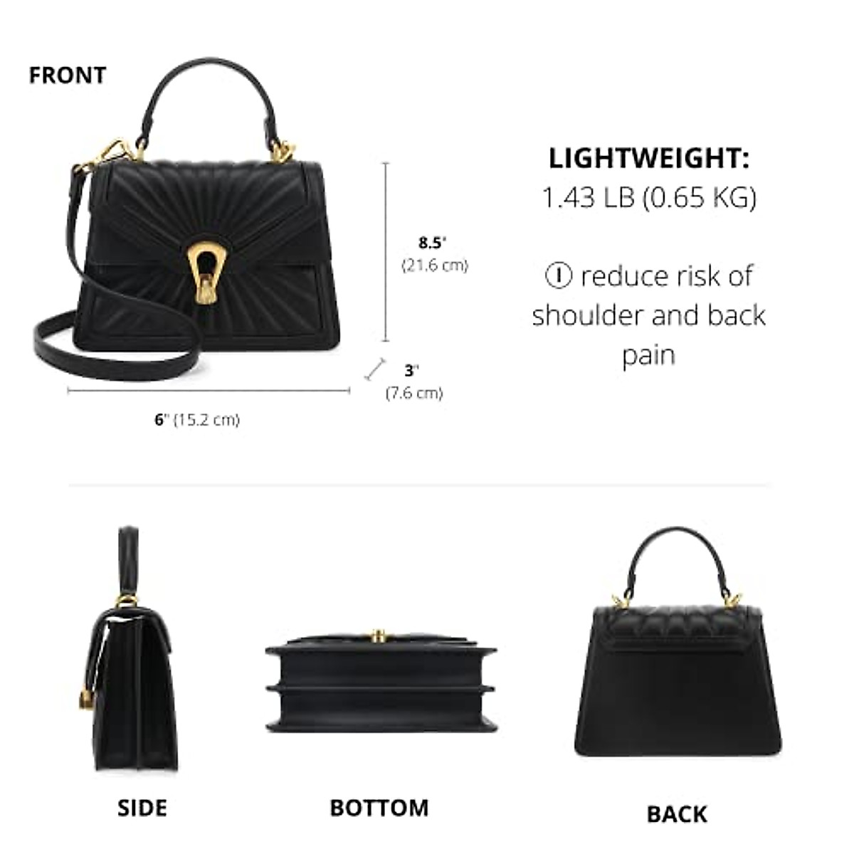 Scarleton Crossbody Bags for Women, Handbags for Women, Top Handle Satchel Purses for Women, Shoulder Bag Purse, H210001 - Black