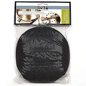 RSVP International Kitchen Collection Compost Pail, Filter Replacement, 2-Piece, 1 Gallon, Charcoal