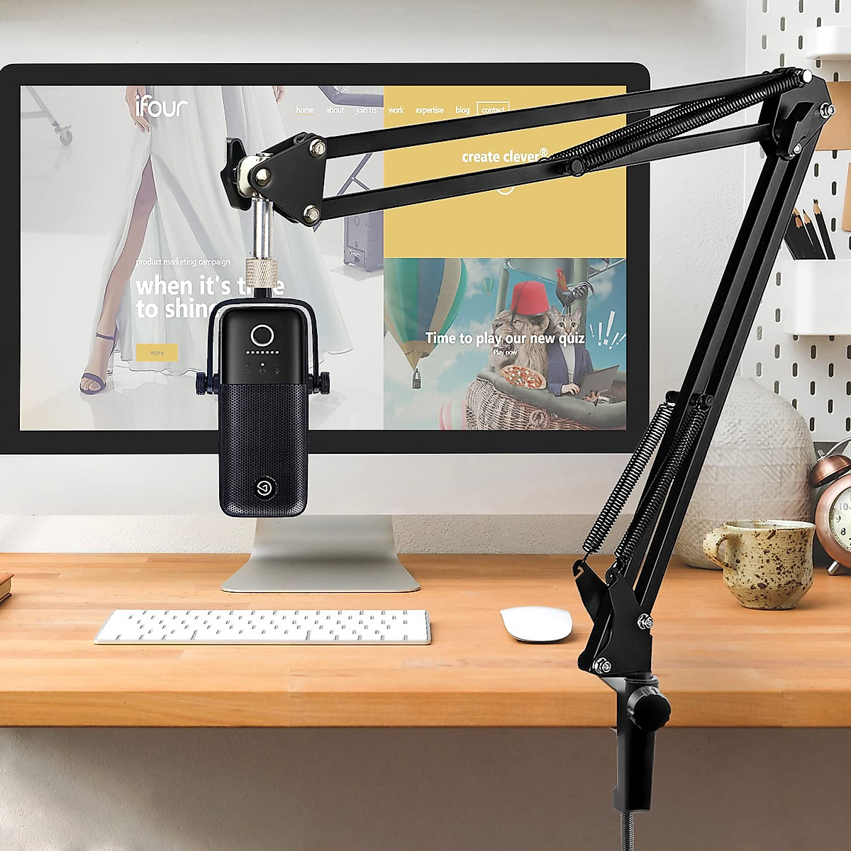 For Elgato Wave 3 Boom Arm, Mic stand Compatible with Elgato Wave 3 Microphone, Mic Stand Desk for Elgato Wave 3 for Broadcasting Recording Game by WIBOND