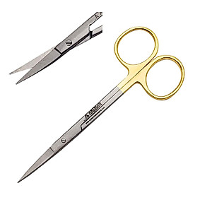Scissors 4.5 inch Straight Gold Plated handle Dental Surgical art & craft BY Wise Linkers