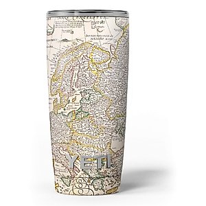 Design Skinz The European Map of Royalty - Skin Decal Vinyl Wrap Kit Compatible with The Yeti Rambler Cooler Tumbler Cups