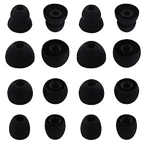 ALXCD Ear Tips Replacement for Powerbeats High-Performance Headphone, 8 Pairs S/M/L/D 4 Sizes Soft Ear Tips, Fit for Powerbeats Pro Powerbeats High-Performance, 8 Pairs (Black)