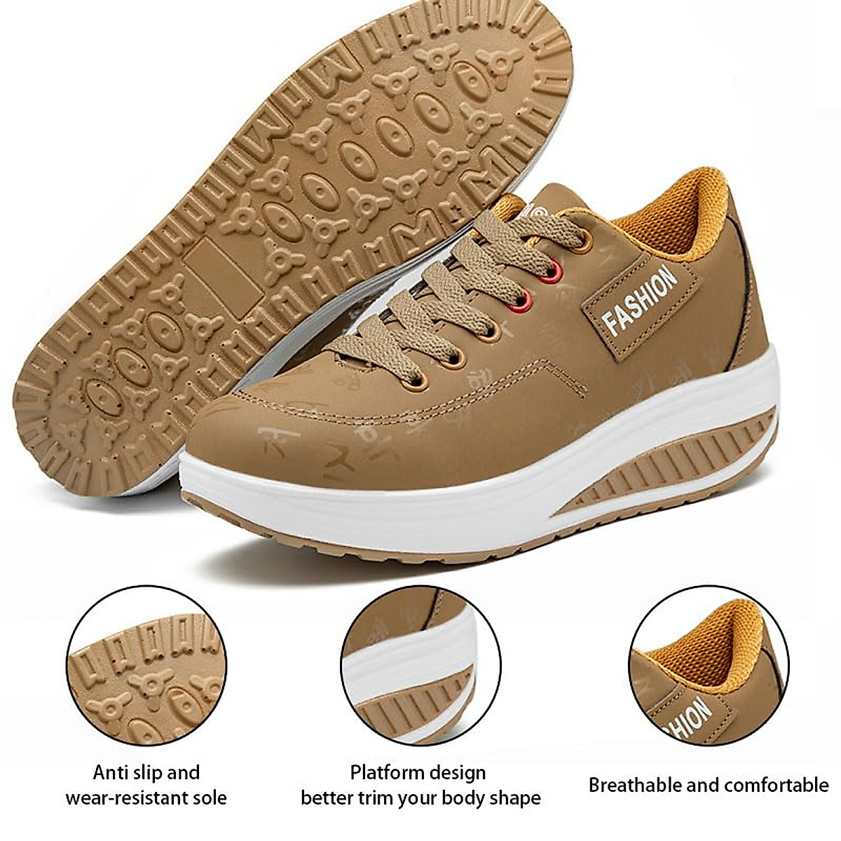 Women's Low Top Casual Walking Platform Wedge Sneakers Stylish Lightweight Sport Shoes Slip on Fashion Comfortable Running Shoes 10 Red, 10.24''Heel to Toe