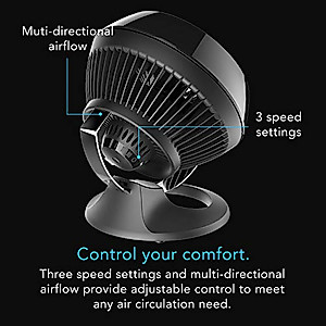 Vornado 460 Small Whole Room Air Circulator Fan with 3 Speeds, Black & 133 Compact Air Circulator Fan