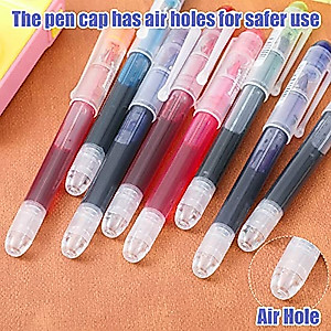 12 Pieces Disposable Fountain Pens, Quick-Drying Ink Pen, Smooth-Writing Multicolor Art Supplies for Sketching, Journaling, Calligraphy and Doodling (Mixed Colors)