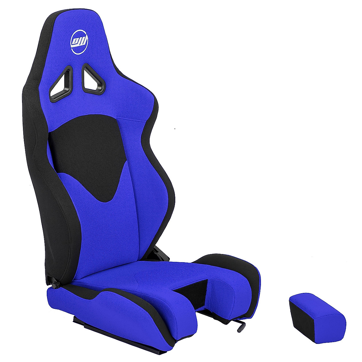 OpenWheeler SimFab Flight Simulator Seat With Seat Base Cut Out For Fighter Stick Or Helicopter Collective, blue