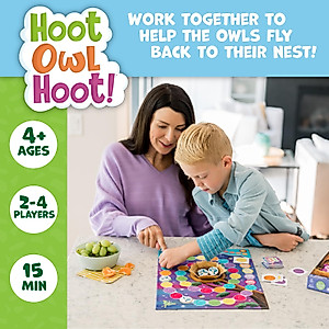 Peaceable Kingdom Hoot Owl Hoot Cooperative Color Matching Game for 2 to 4 Kids Ages 4+