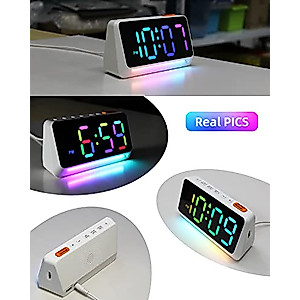LED Digital Clock for Bedroom, Super Loud Alarm Clock for Heavy Sleepers Adults, Teens | Simple Plug-In Electric Bedside Nightstand Desk Clock with Light and Adjustable Color/Volume/Brightness/Snooze