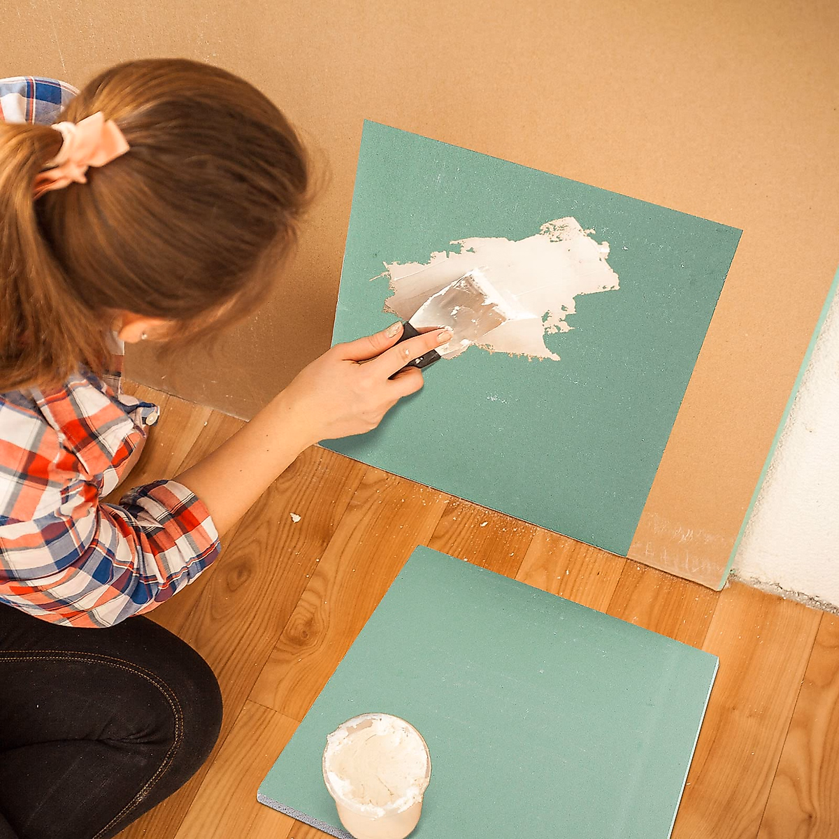 Amylove Drywall Repair Panel Drywall Patch Panel Drywall Repair for Mend Wall Repair (2 Pcs,Green,12 x 12 x 1/2 Inch)