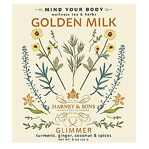 Harney & Sons Golden Milk Powder, Turmeric, Ginger, Coconut & Spices, 8 oz Tin