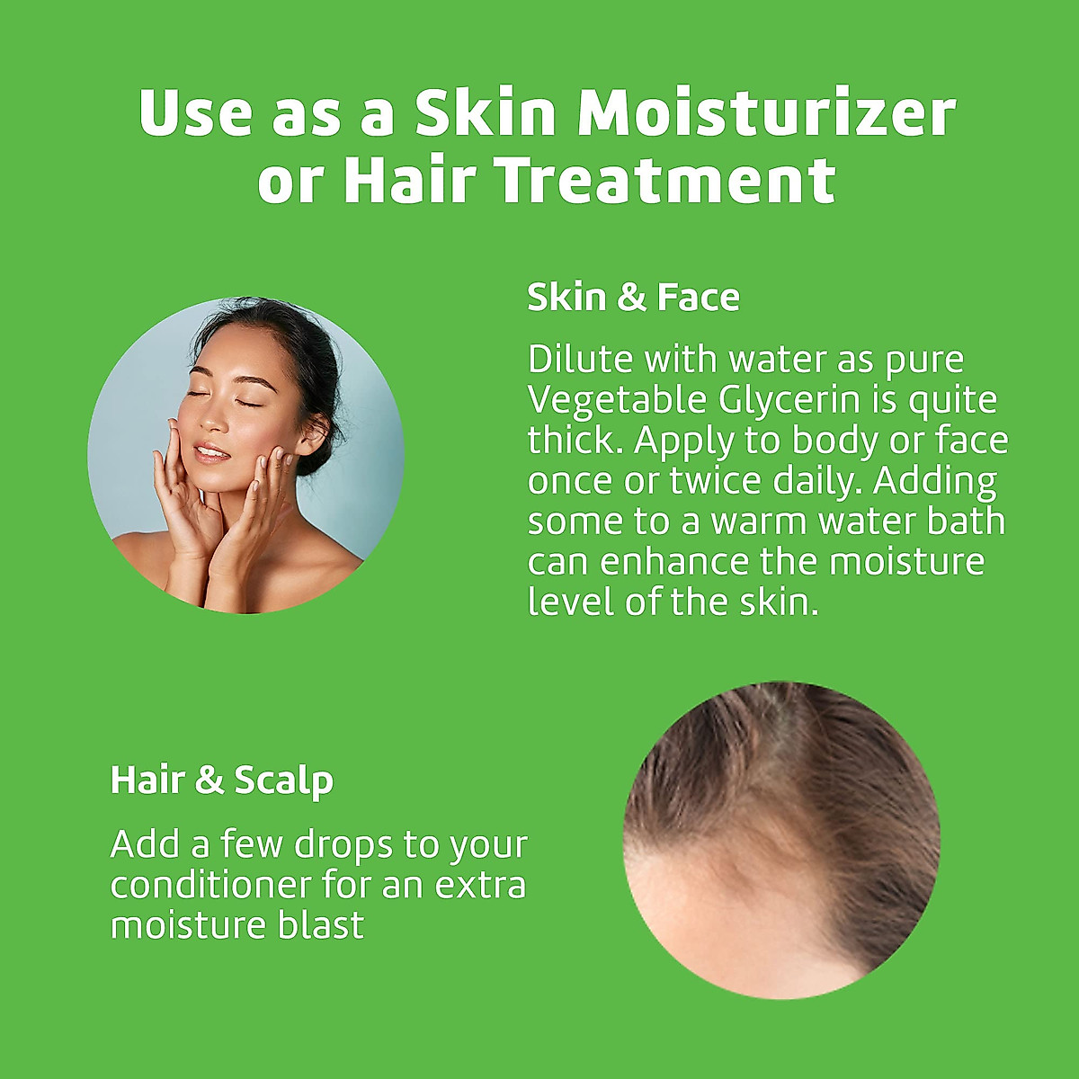 De La Cruz Vegetable Glycerin, 100% Pure Liquid Glycerine USP Grade for Hair, Skin and DYI Projects 2 FL. OZ.