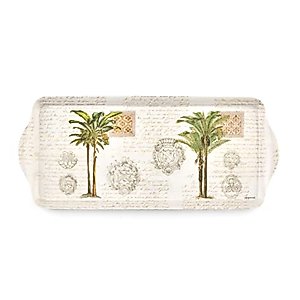 Pimpernel Vintage Palm Study Collection Sandwich Tray | Serving Platter | Crudité and Appetizer Tray for Indoor and Outdoor use | Made of Melamine | Measures 15.1" x 6.5" | Dishwasher Safe