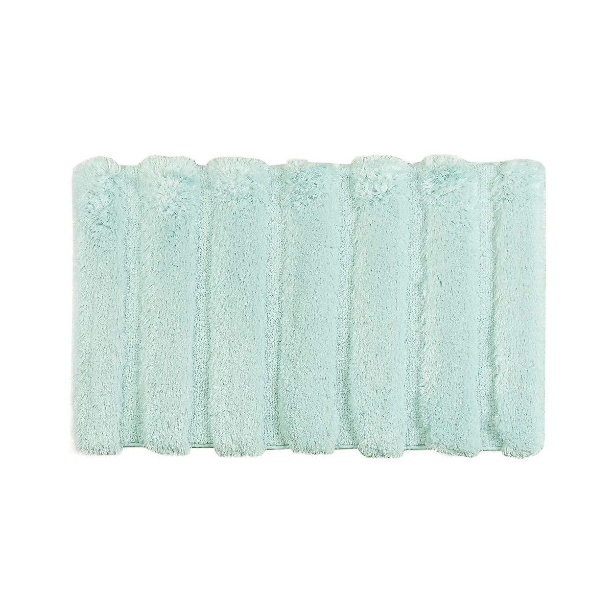 Madison Park Tufted Pearl Channel Absorbent Bathroom Rugs Non Slip Washable Bath Mat Shaggy Rugs For Bathroom Bedroom Plush Thick Soft Machine Wash Rubber Back Seafoam 17x24" 1 piece