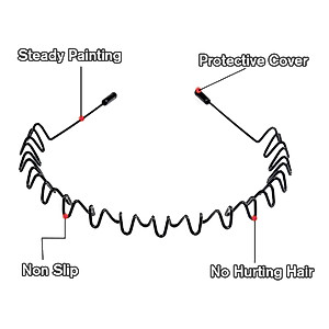 Showvigor 2 Pcs Metal Headband,Unisex Black Wavy Spring Sports Headbands for Men Women's Metal Hair Band with 2 Protective Cover, Spring Wavy Nonslip Hair Hoop Fashion Headwear Hair Accessories