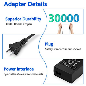 42V 2A Electric Scooter Charger for GOTRAX,PowerFast 1-Prong Inline Connector for 36V Pocket Mod,Diameter 5.5mm, 2.1mm