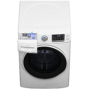 KoolMore FLW-5CWH 27" Front Load X-Large 4.5 Cu. Ft Machine with Quiet Inverter Motor, Steam and Water Plus Functions, 20-Minute Quick, 12 Washing Cycles [120V], White