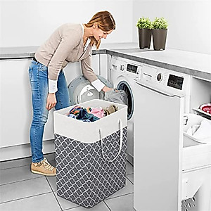 Laundry Basket, 2-Pack Laundry Hamper with Long Handles, Collapsible Laundry Baskets with Large Capacity, Tall Laundry Bin, Clothes Hampers for Laundry Room, Bedroom, Dorm, Toys, 75L, Grey