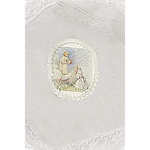 Lito First Communion Candle Set for Girls - White Silver Cross Candle Set Kit for Holy 1st Communion - English