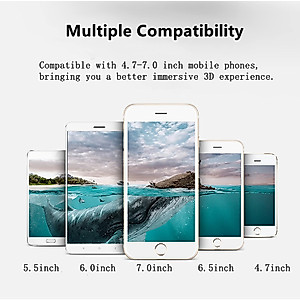 VR Headset, 3D Virtual Reality Glasses with Blu-ray Eye Protected Light & Small, 3D Glasses for Watch Movies, Video & Play Game, Support 4.7-7.0” Smartphone. (Without Controller)