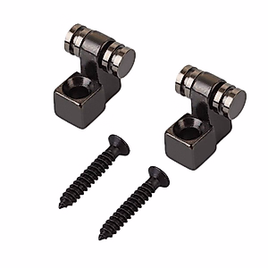 RuiLing 1 Pair Black Electric Guitar Roller String Tree Retainer,Bass String Guides with Screws Electric Guitar Accessories