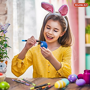 28 Metallic Colors Dual Tip Acrylic Paint Markers, Brush Tip and Fine Tip Acrylic Paint Pens for Rock Painting, Ceramic, Wood, Canvas, Plastic, Glass, Stone, Calligraphy, Card Making, DIY Crafts