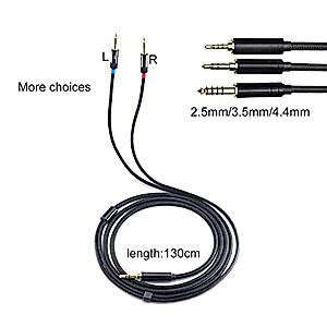 okcsc 4.4mm Upgrade Replacement Cable for Hifiman Sundara/ANANDA-BTHE4XX/HE-400i/560/OneOdio Pro-10 Headphone Gold-Plated Dual 3.5mm Jack Male Cable for Sony NW-ZX300A/ZX505WM1Z/FiiO M11 Plus 4.3ft