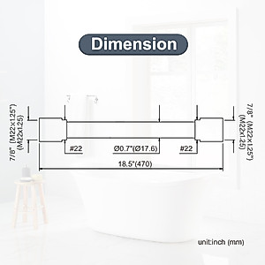iVIGA 18.5" Commercial Sink Faucet Sprayer Hose, Pre-rinse Sprayer Hose for Commercial Kitchen Sink Faucet, 18.5 Inch Stainless Steel Flexible Hose Replacement Kit for Restaurant Industrial Dishwasher