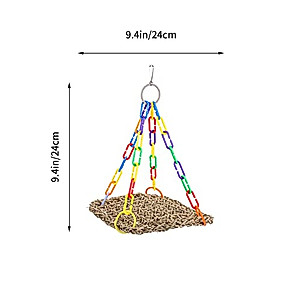 Mipcase 4pcs Cockatiel Chew Natural Perch Chewing Hammock Birdcage with Toys Hanging Cage Wall Bite Mat Parrot Budgerigars Conures Swing Foraging Net Lovebirds Seagrass for
