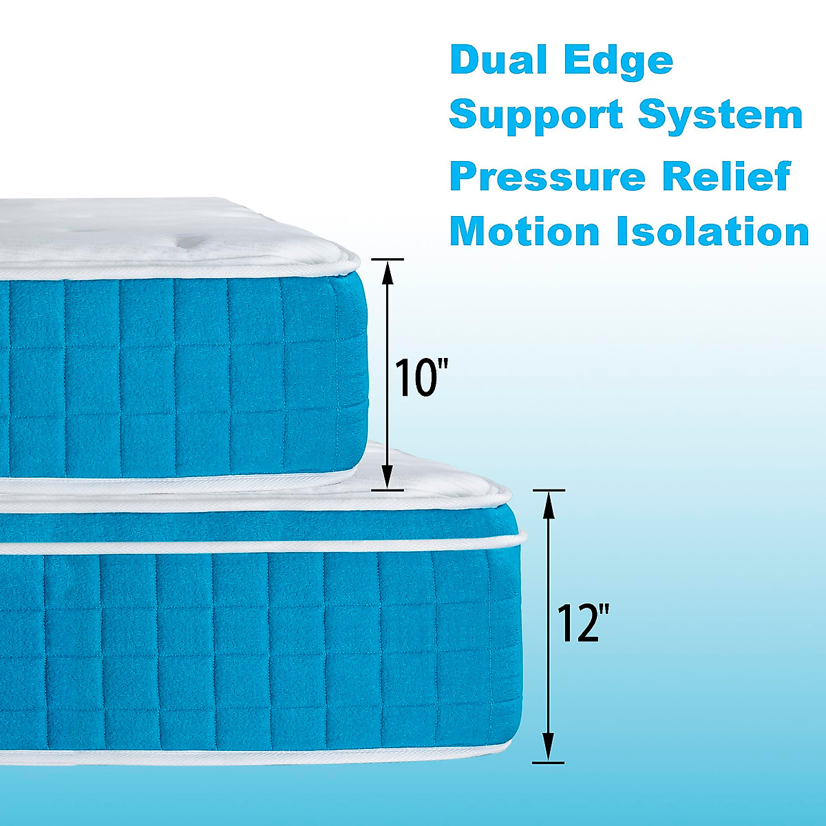 Planet Sleepings 12 Inch Queen Hybrid Mattress Bed in a Box,Medium Firm Gel Memory Foam Mattress with Individually Wrapped Pocket Coils Innerspring for Motion Isolation, CertiPUR-US Certified