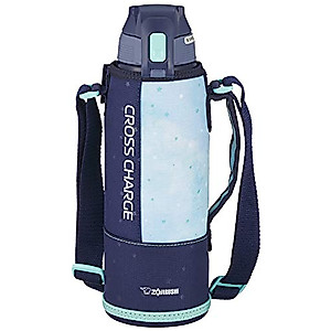 Zojirushi SD-FB10-AG Water Bottle, Direct Drinking, Sports Type, Stainless Steel Cool Bottle, 0.3 gal (1.0 L), Navy Mint