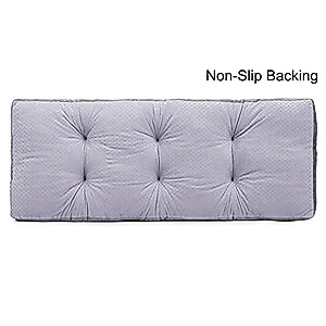 JAMPAYANG Bench Cushion, Non-Slip Tufted Bench Cushions for Swing, Shoe Storage, Window Seat (36"x14", Grey)