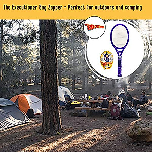 The Executioner Fly Killer Mosquito Swatter Racket Wasp Bug Zapper Indoor Outdoor (Purple)