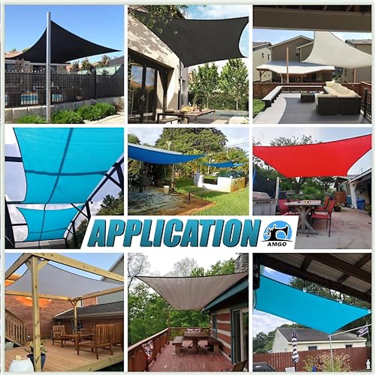 Amgo 12'x12' Beige Sun Shade Sail Canopy