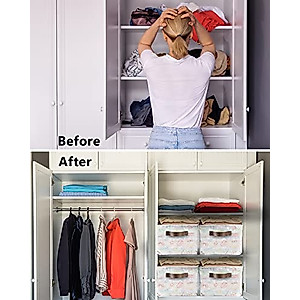 Valentine's Day Storage Bins with Handles, Love Heart Cake Arrow Math Ombre Storage Basket for Shelves, Cube Storage Organizer Bins for Toys, Closet (1 Pack, 15" x 11" x 9.5")