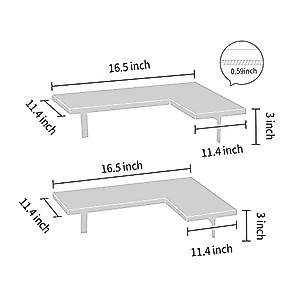 Coral Flower Wall Shelves Rustic Wood Corner Floating Shelves for Bedroom Living Room Bathroom Kitchen Set of 2