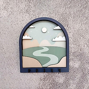 Cartoon Key Holder, Fairy Key Holder, Fairy Tale Layered Wood Art, Dimensional Wood Art Key Holder, Modern Key Rack, Fairy Scenery Wall Art, Entryway Organizer, Abstract Wall Decoration